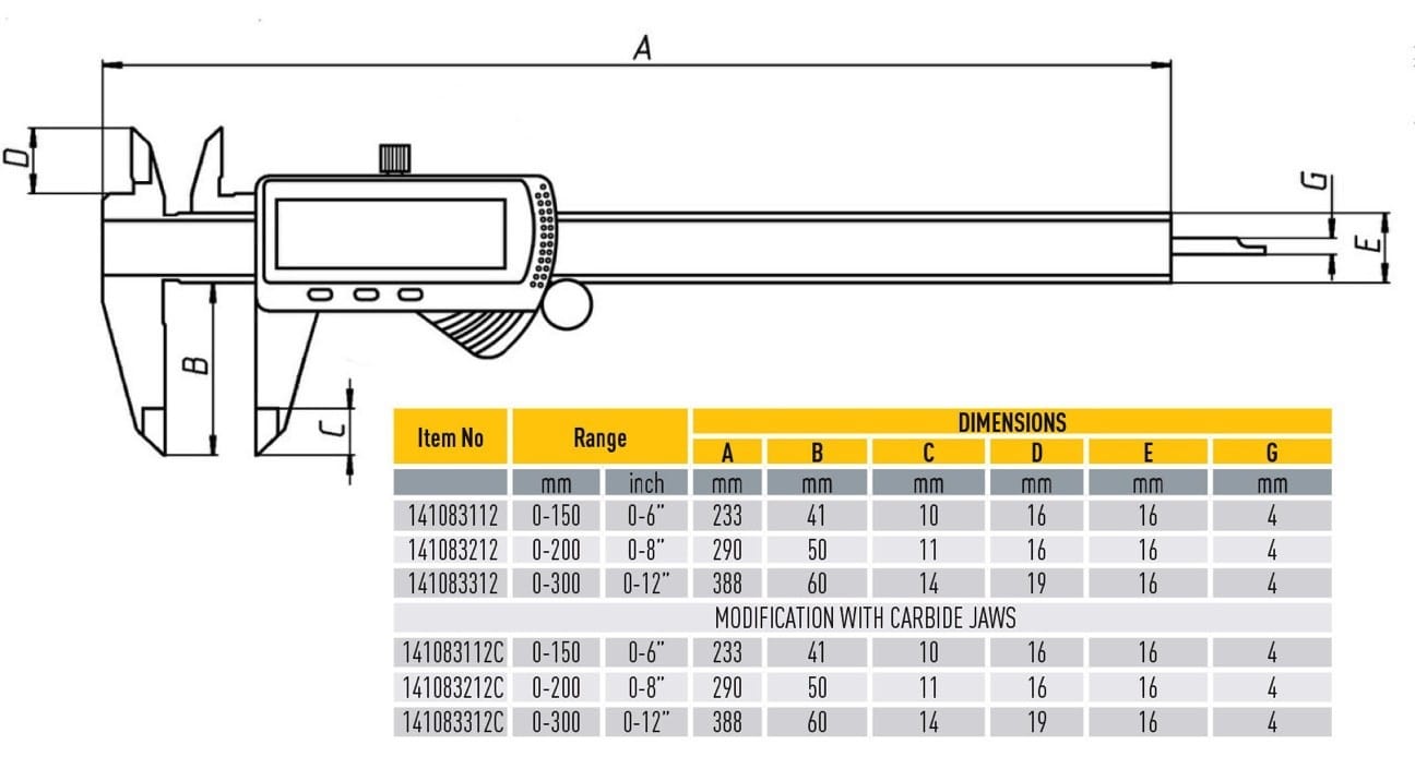 CertiMet Big screen digital caliper IP54 - MICROTECH