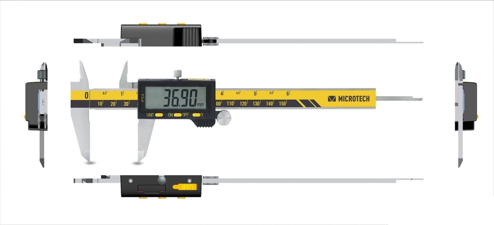 CertiMet Big screen digital caliper IP54 - MICROTECH